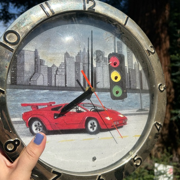 Accents | Vintage Car Wall Clock With Cityscape | Poshmark